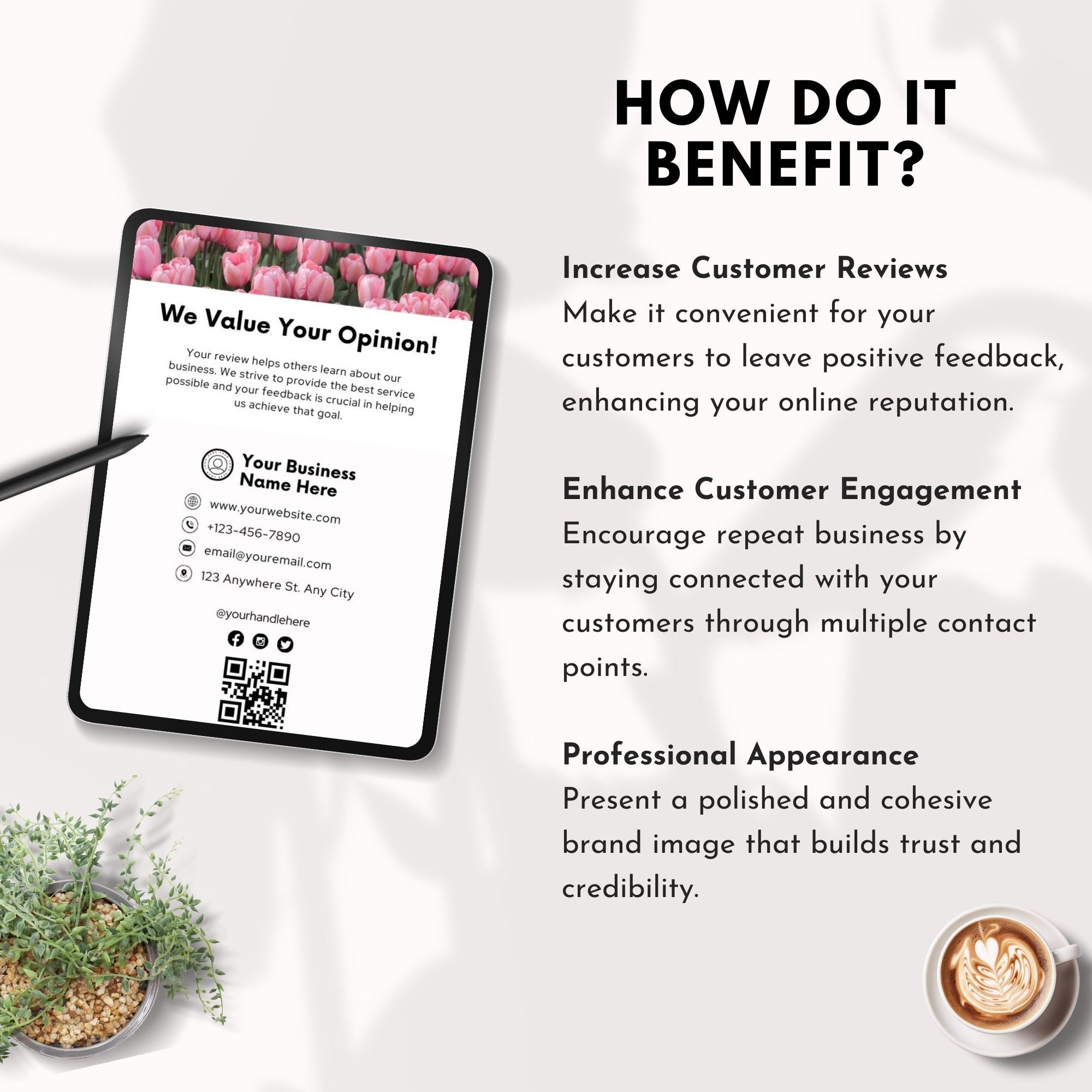 Leave Us a Review Business Card Leave Us a Review Google and Facebook ...