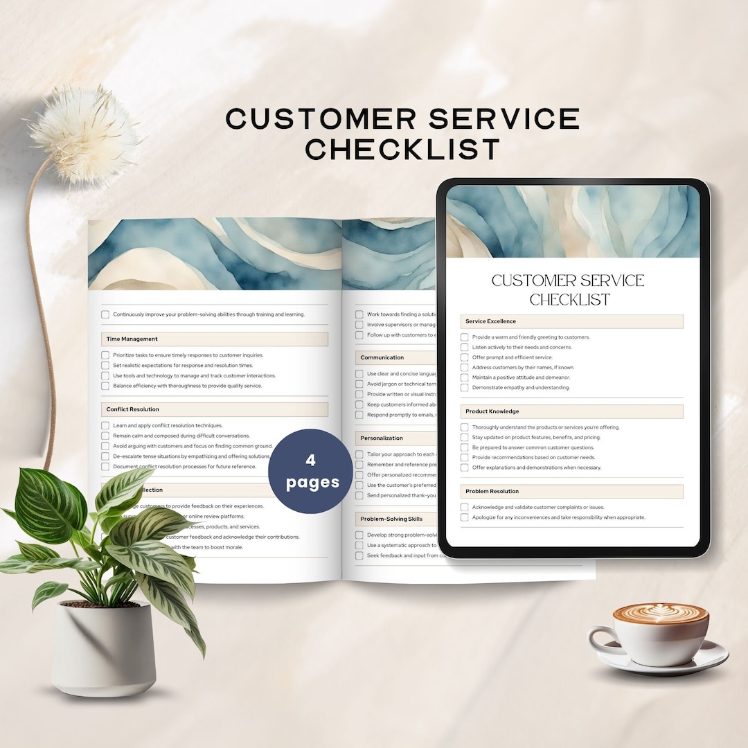 Customer Service Checklist Template Canva Boost Business Excellence ...