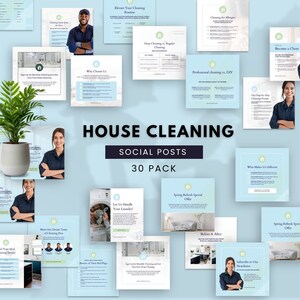 House Cleaning Instagram Post Canva Template Cleaning Business Social ...