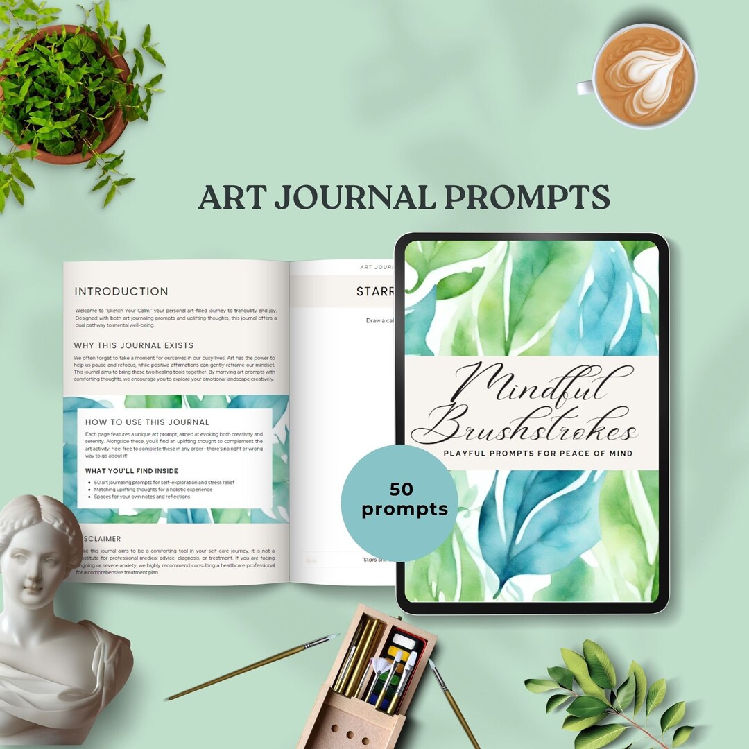 Art Therapy Journal Prompts for Mental Health Anxiety Relief Diary ...