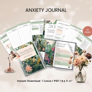 Journalling Prompts for Anxiety Relief Journal Adhd Mindfulness Tracker ...