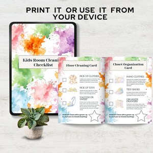 Kids Room Cleaning Checklist Children Cleaning Cards Family Chore Chart ...