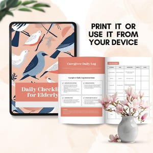 Daily Checklist for Elderly Caregiver Journal Senior Care Daily Tasks ...