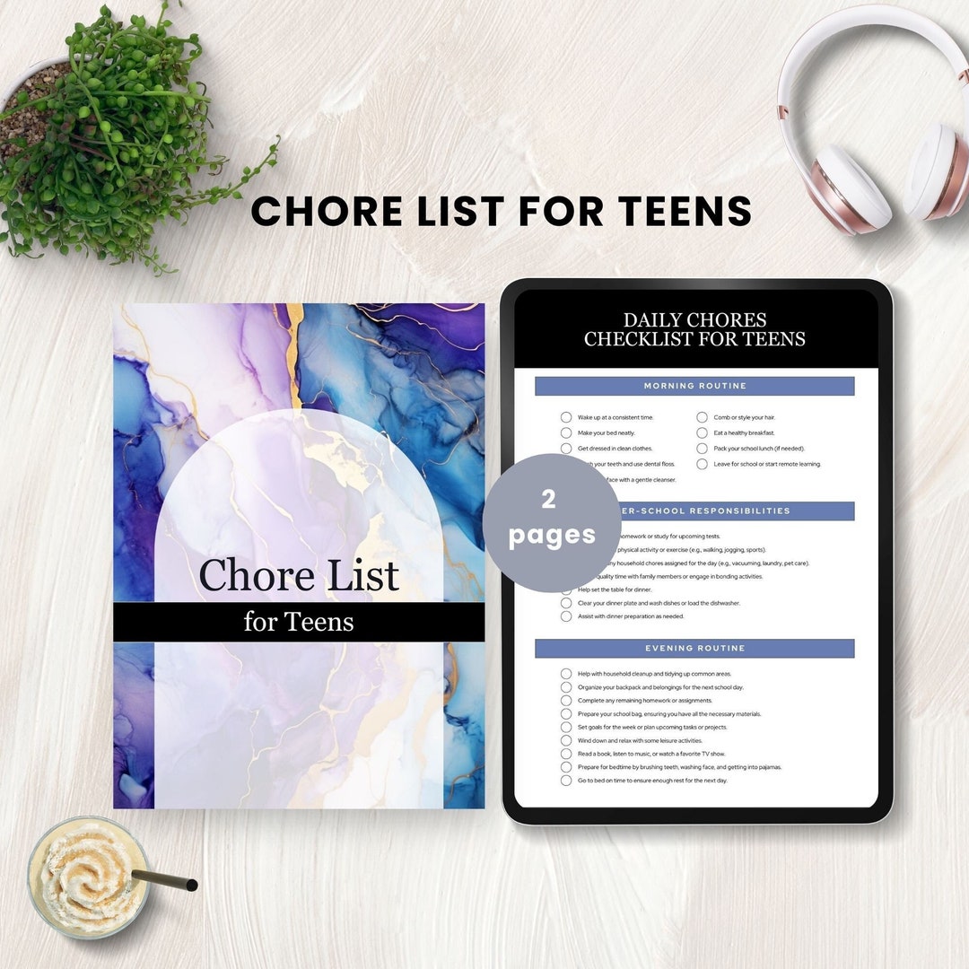 Chore List for Teens to Do List Daily Chore List for a Teenager ...