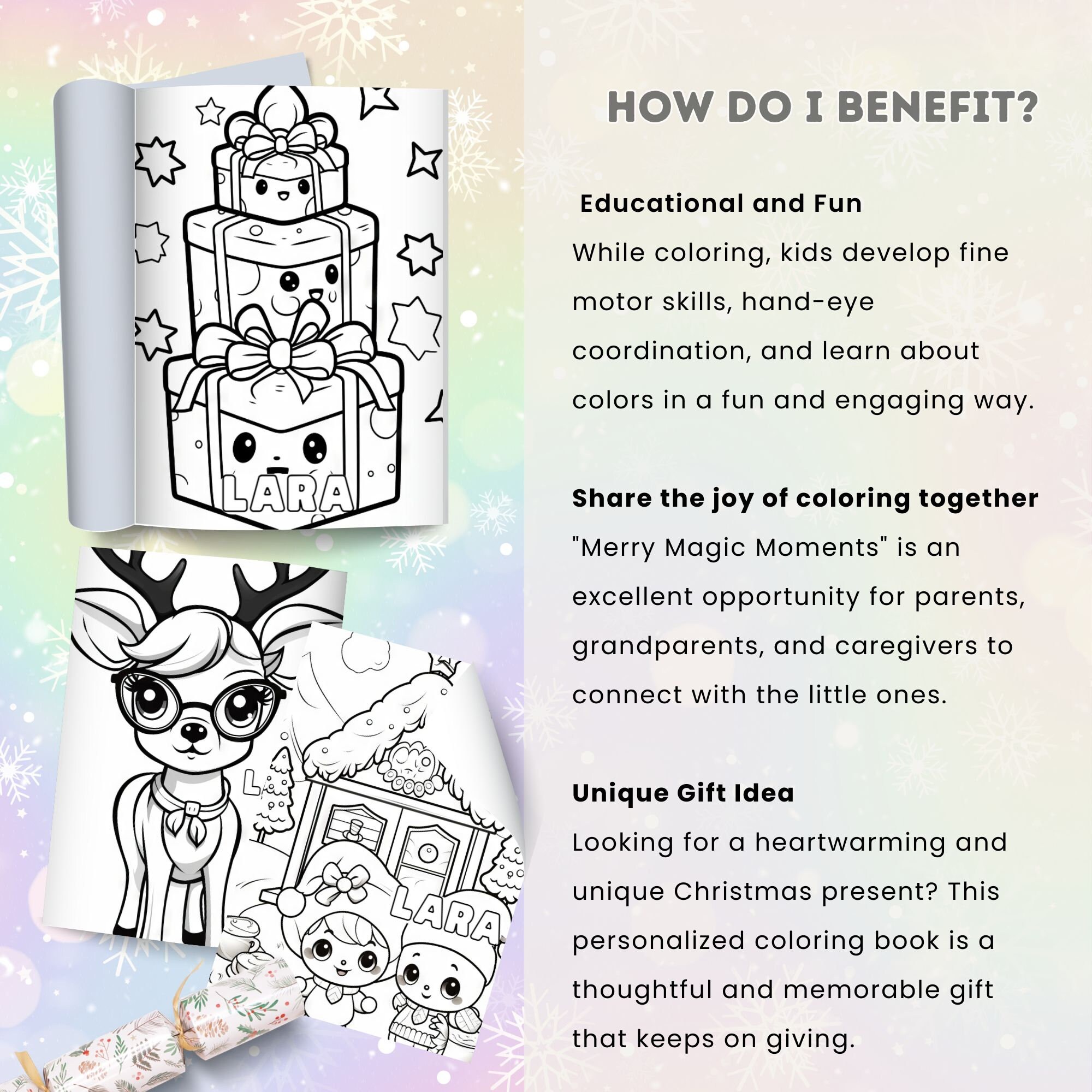 Personalized Name Coloring Page Christmas Custom Kids Color - Etsy