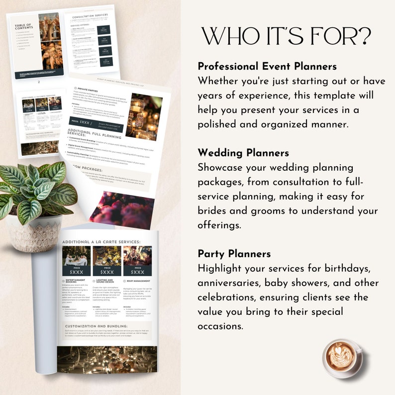 Event Planner Pricing Guide Template Event Services Price List Menu ...