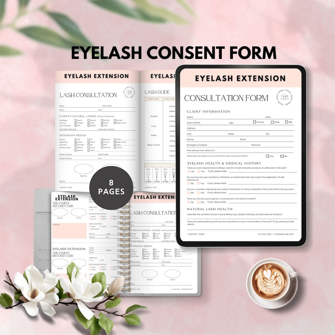 Eyelash Extension Client Form Digital Eyelash Consent Form PDF Lashes ...