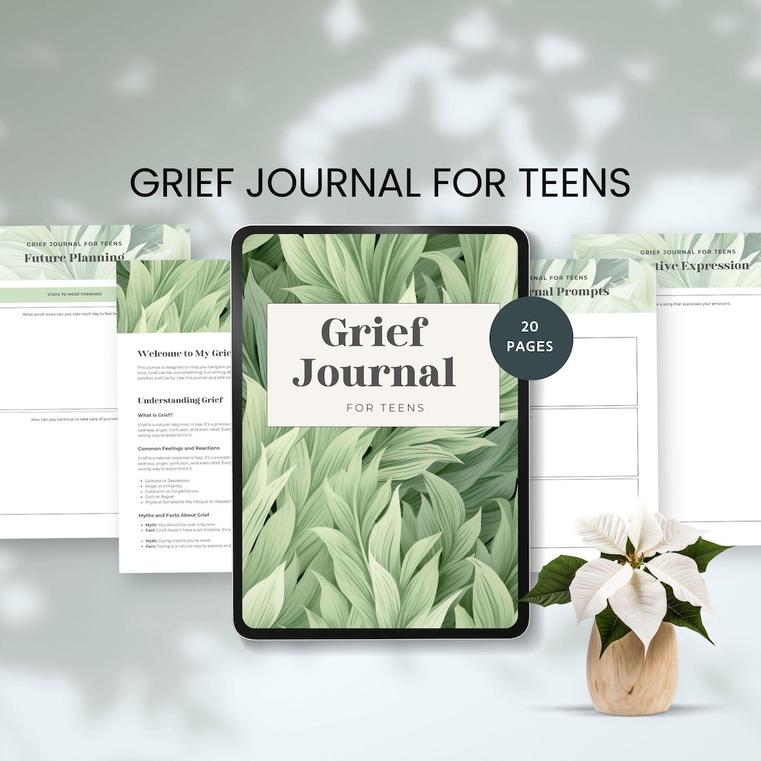 Grief Journal for Teens Grief and Loss Therapy Worksheets Stages of ...