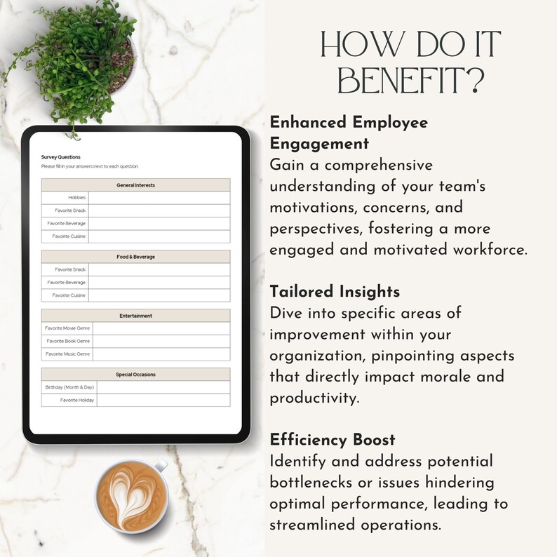 Employee Survey Template Employee Favorite List All About Me Questions ...