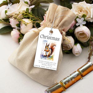 Christmas Squirrel Gift Tags Customize Cute Animal Lover Label for ...