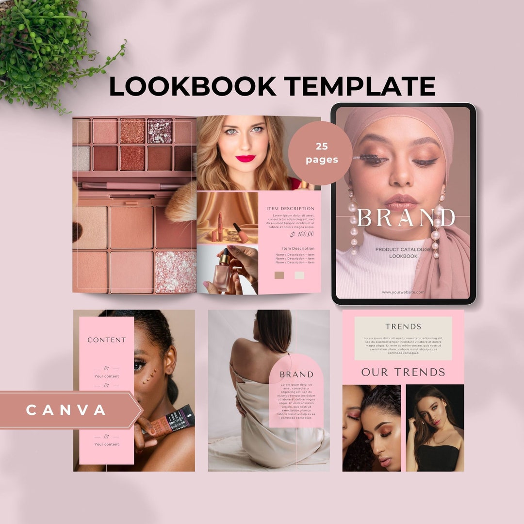 Lookbook Template Canva Product Catalog Makeup Skincare Holiday Gift ...
