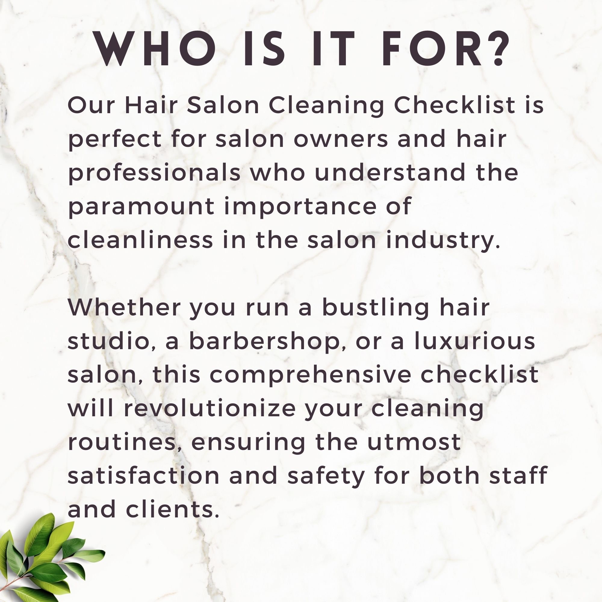 Cleaning Checklist Hair Salon Cleaning Schedule Janitorial Cleaning ...