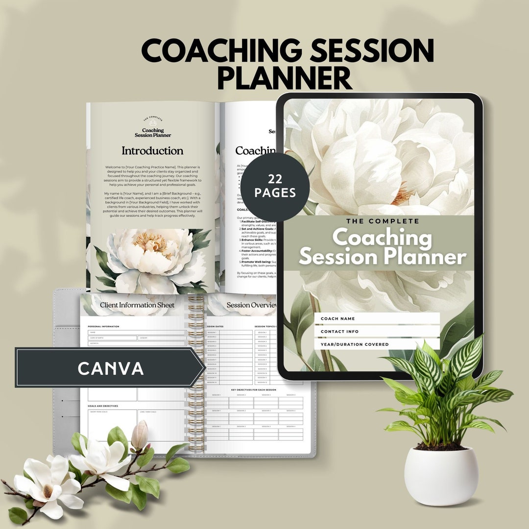 Coaching Session Planner Template Canva Client Session Note Toolkit ...