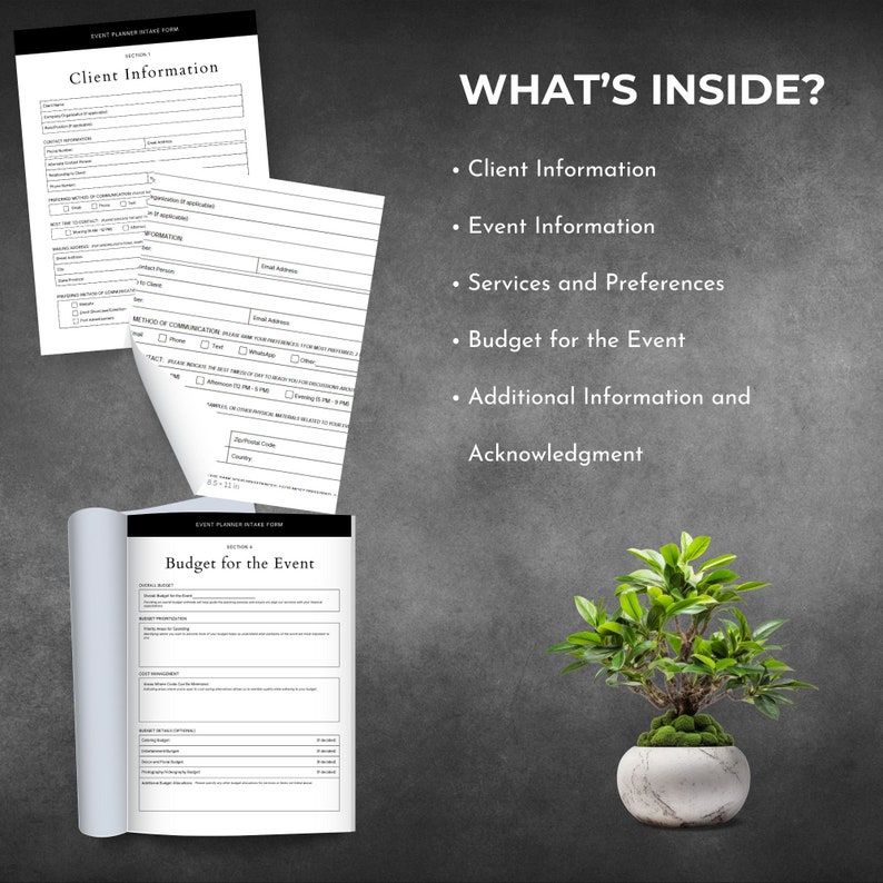 Event Planner Intake Form Canva Template Event Organizer Service ...