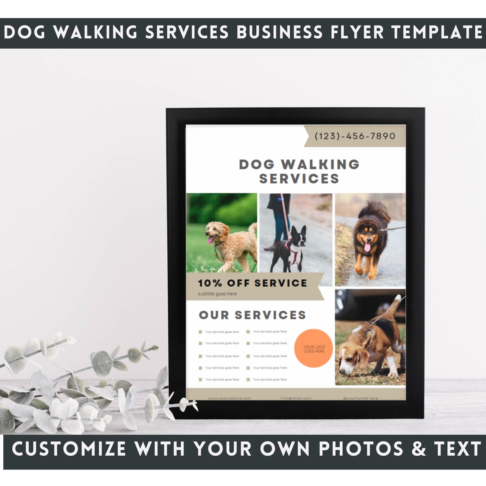 Dog Walking Flyer Template,dog Walking Business Flyers,dog Walking ...