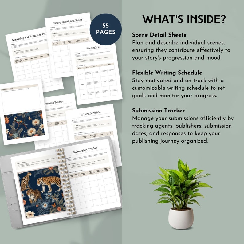 Novel Planner Printable Author Novel Writing a Book Guide Workbook ...