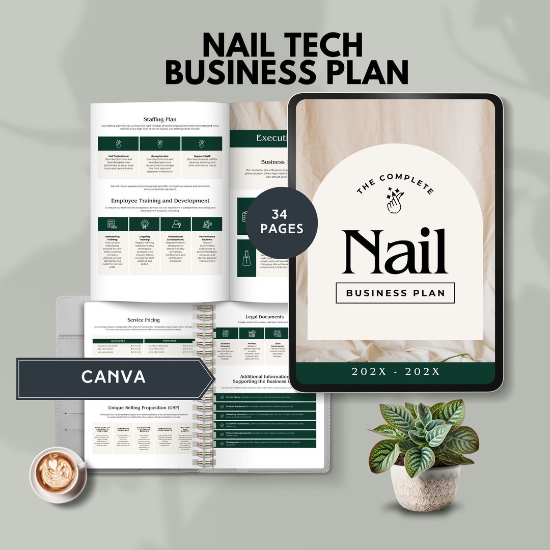 Nail Tech Business Plan Template for Nails Salon Business Proposal ...