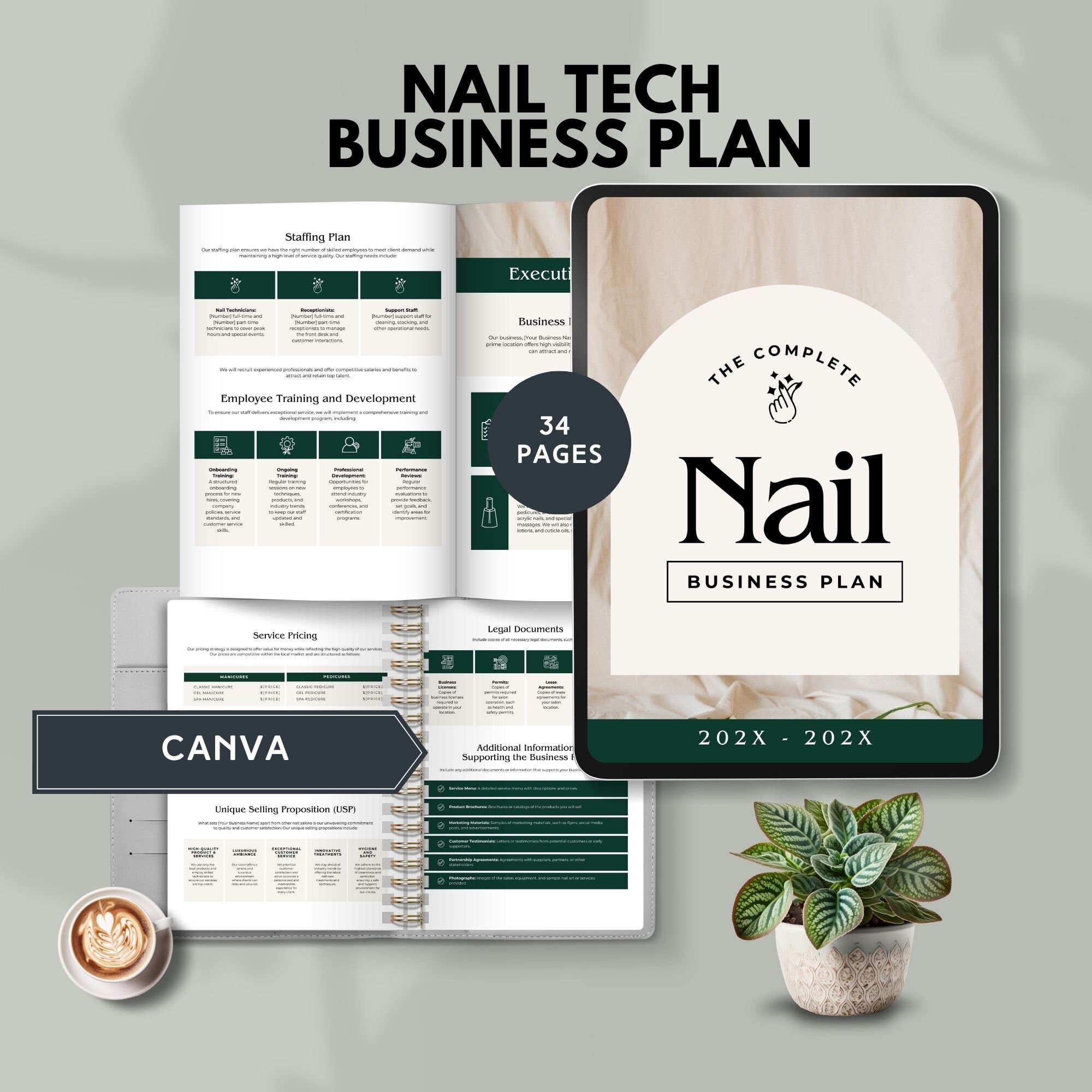 Nail Tech Business Plan Template for Nails Salon Business Proposal ...