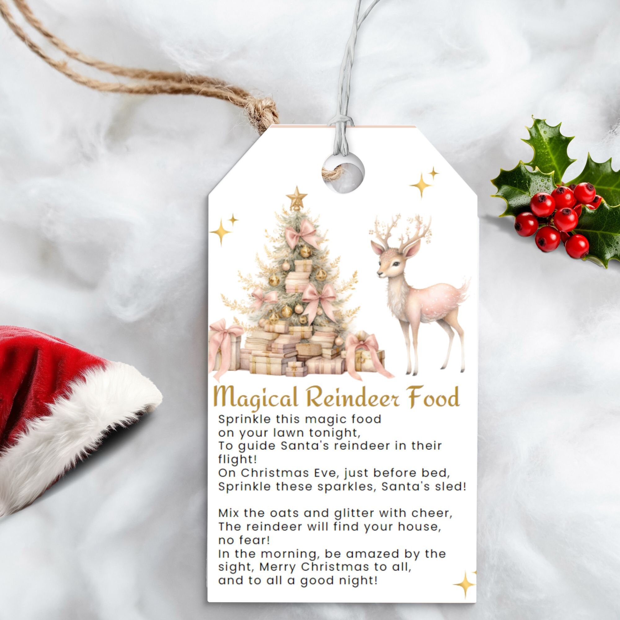 Reindeer Food Printable Pdf Magic Reindeer Food Tag Label for Kids ...
