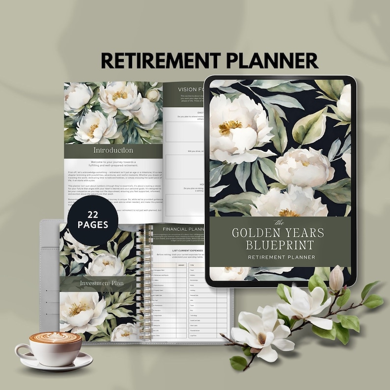 Retirement Planner Template Printable Retirement Guide Savings Income ...
