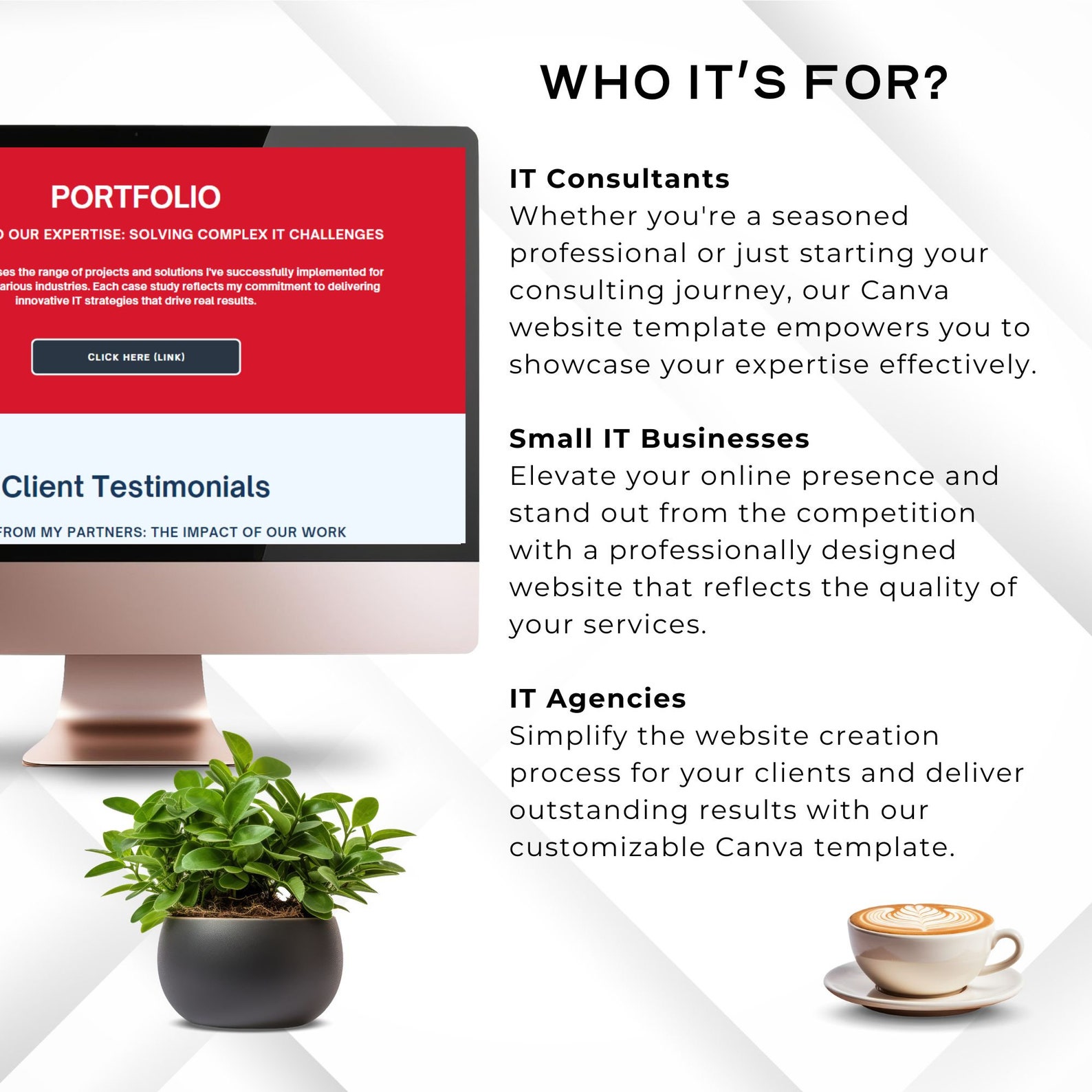 IT Consulting Services Website Template Canva IT Service Professional ...