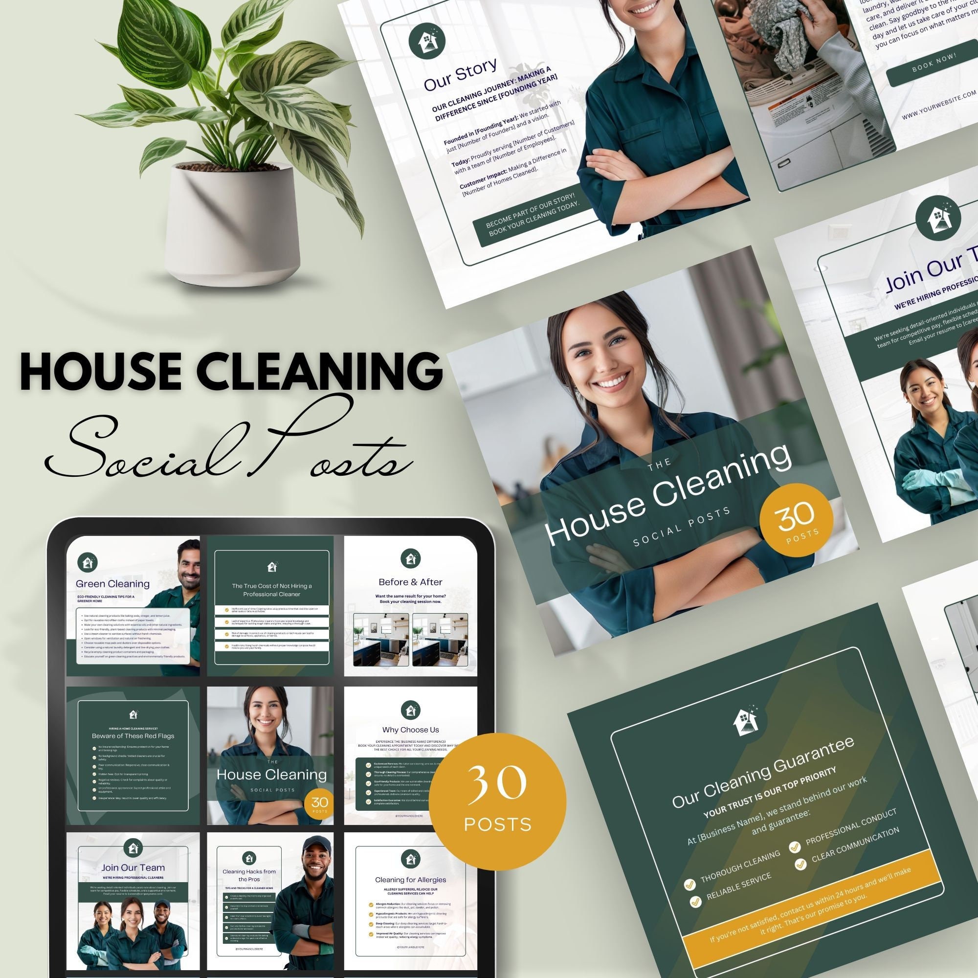 House Cleaning Instagram Post Canva Template Cleaning Business Social ...