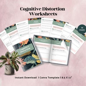 Cognitive Distortion Worksheets for Teens Cbt Cognitive Behavioural ...