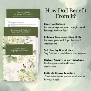 Assertiveness Worksheets Canva Template Therapy Social Skills Workbook ...