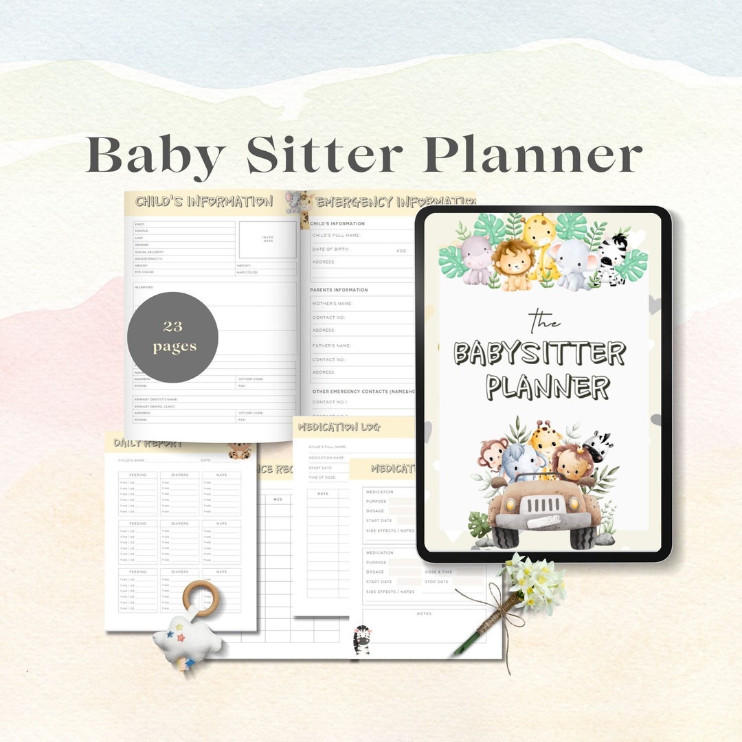 Nanny Planner Printable Babysitter Planner Schedule Nanny Binder ...