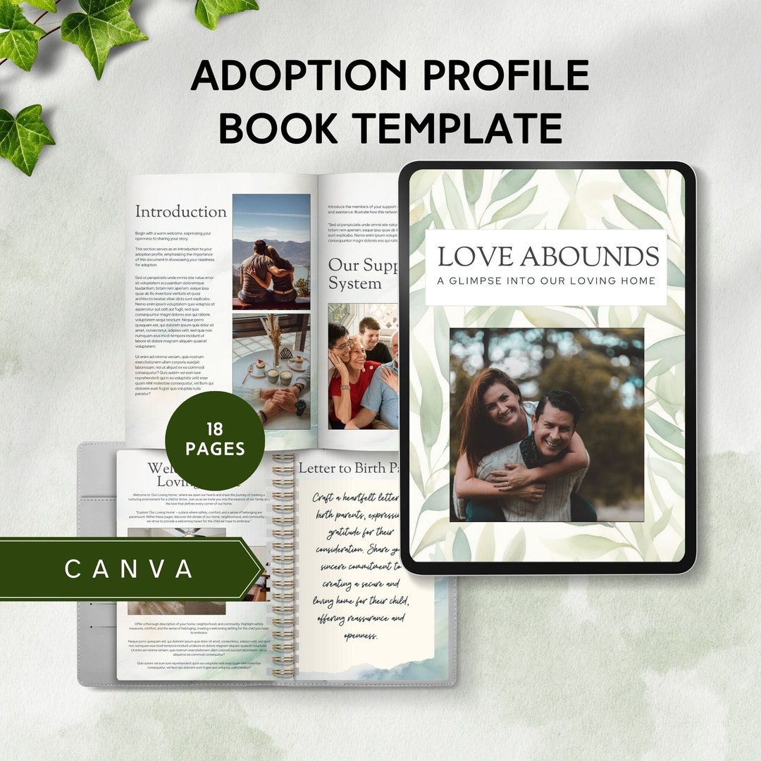 Adoption Profile Book Template Canva DIY Child Adoption Guide ...