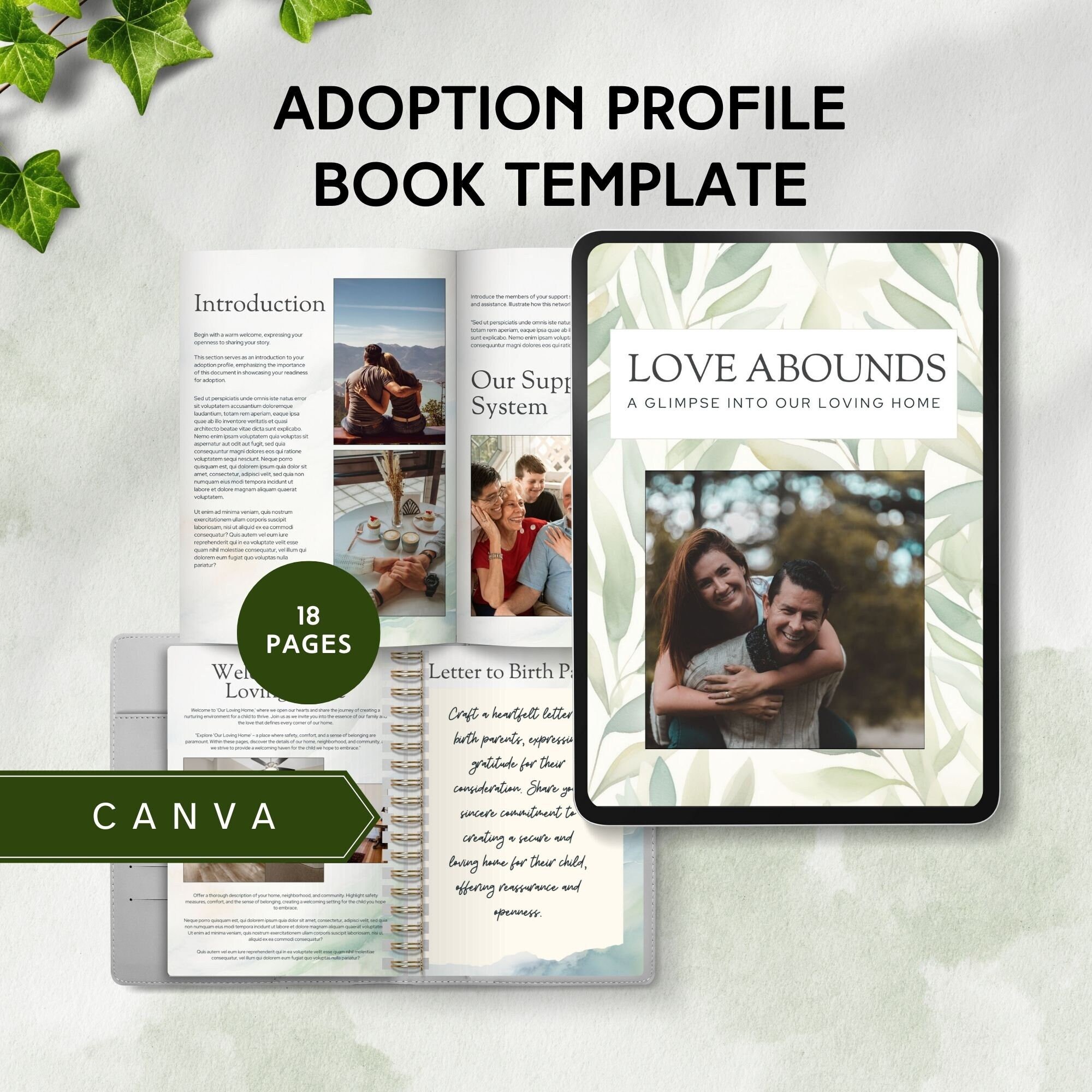 Adoption Profile Book Template Canva DIY Child Adoption Guide ...