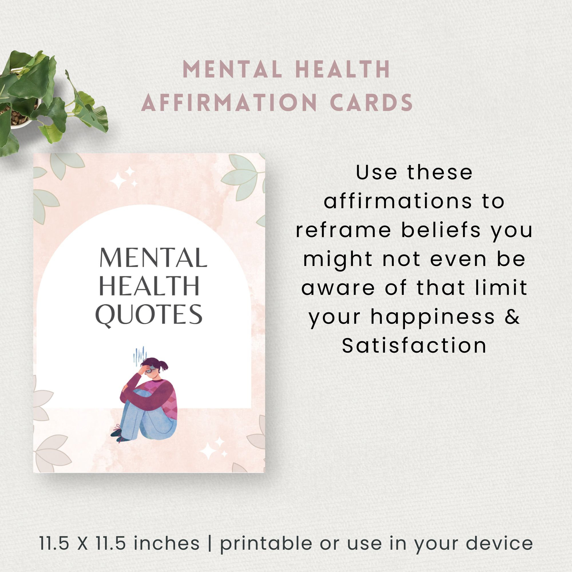 Mental Health Affirmation Card Mental Health Printable Positivity Card ...