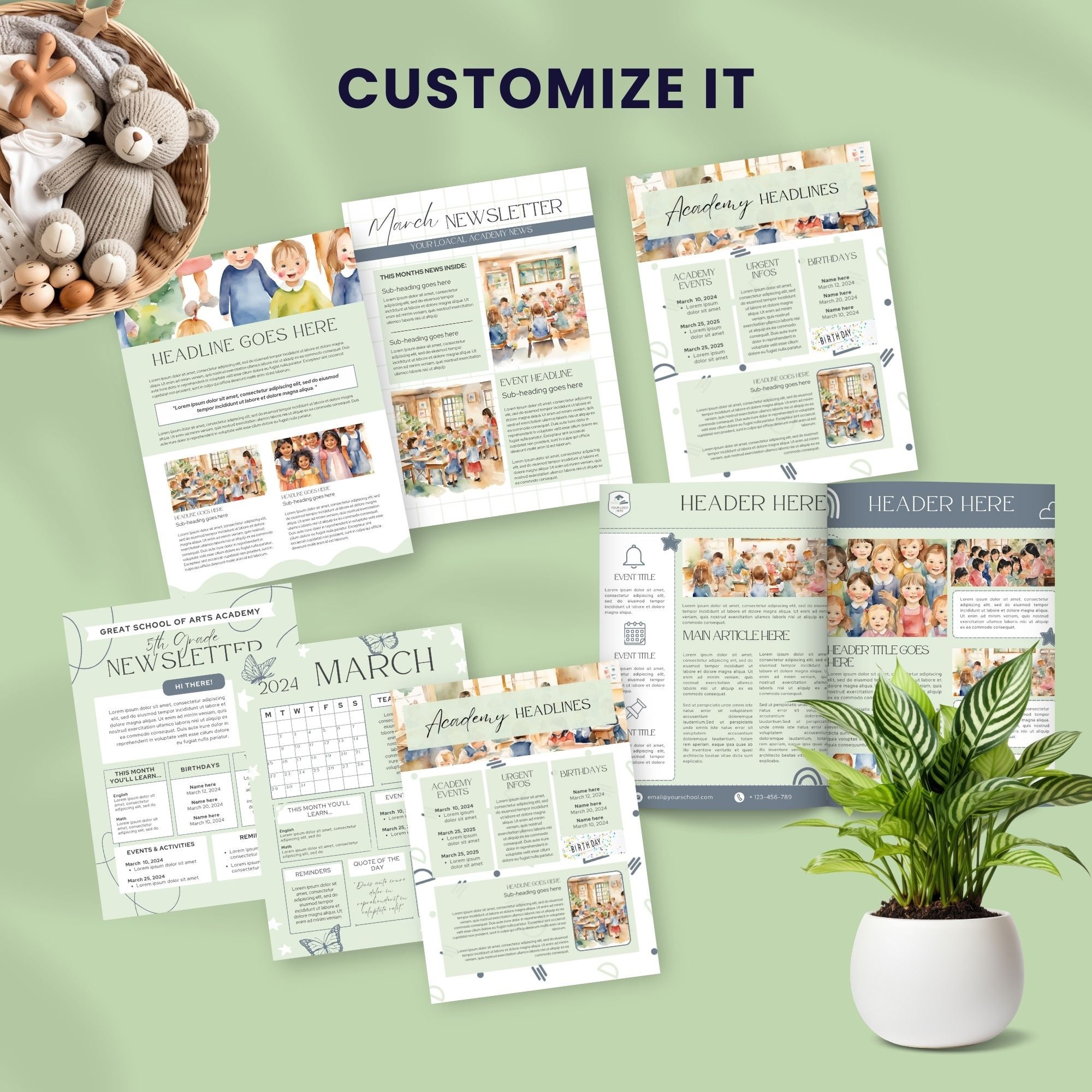 Newsletter Template for Preschool Newsletter Pta Bundle Daycare Weekly ...