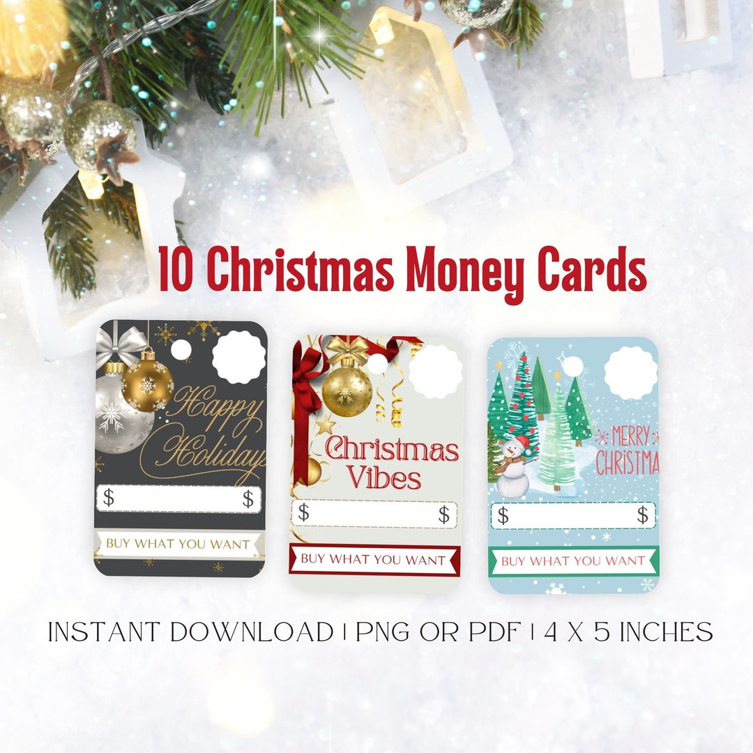 Christmas Money Cards Printable Last Minute Christmas Gift - Etsy Australia