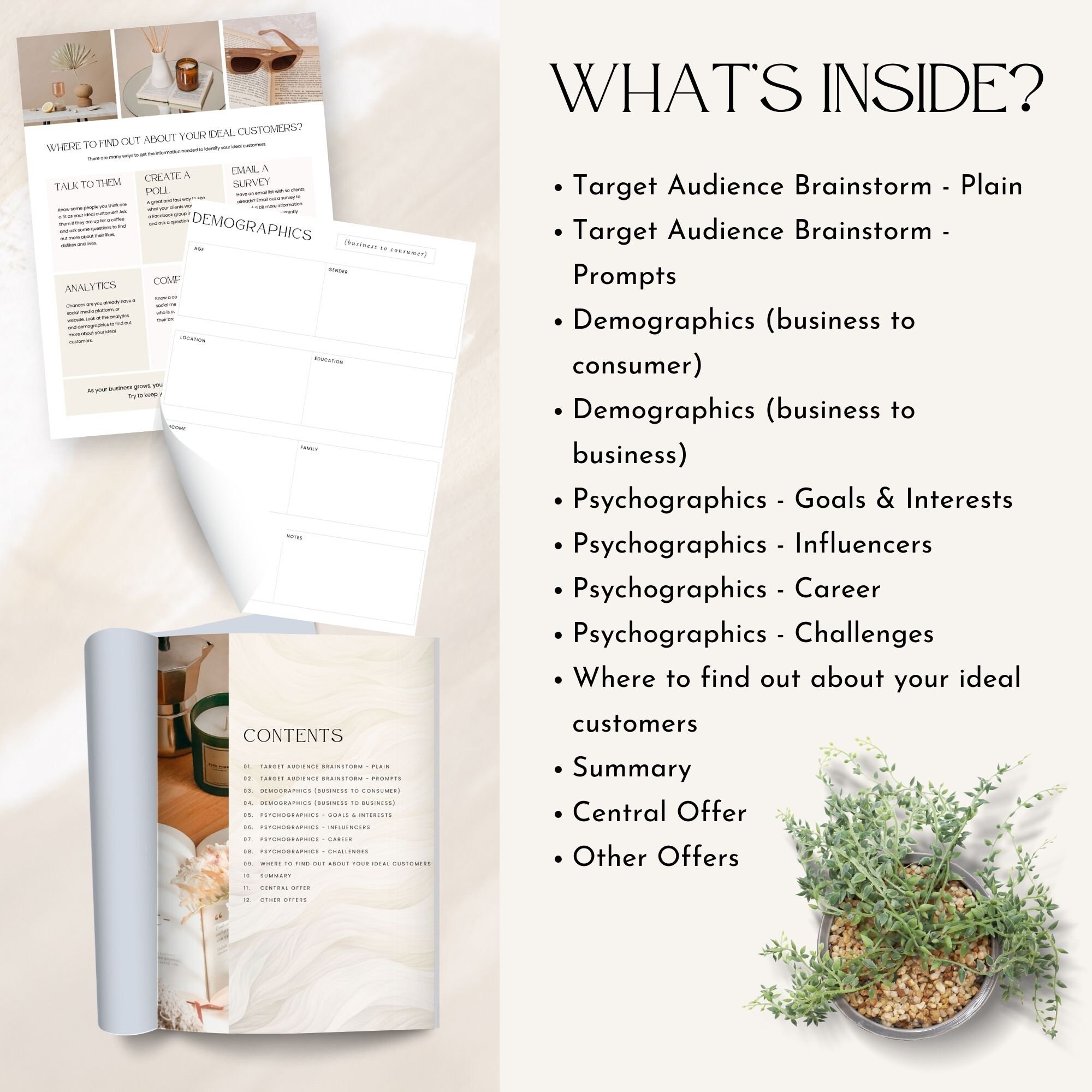 Ideal Customer Avatar Worksheet Canva Template Target Market Audience