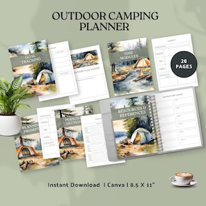 Kids Summer Camp Planner Camping Printable Outdoor Log Book Nature ...