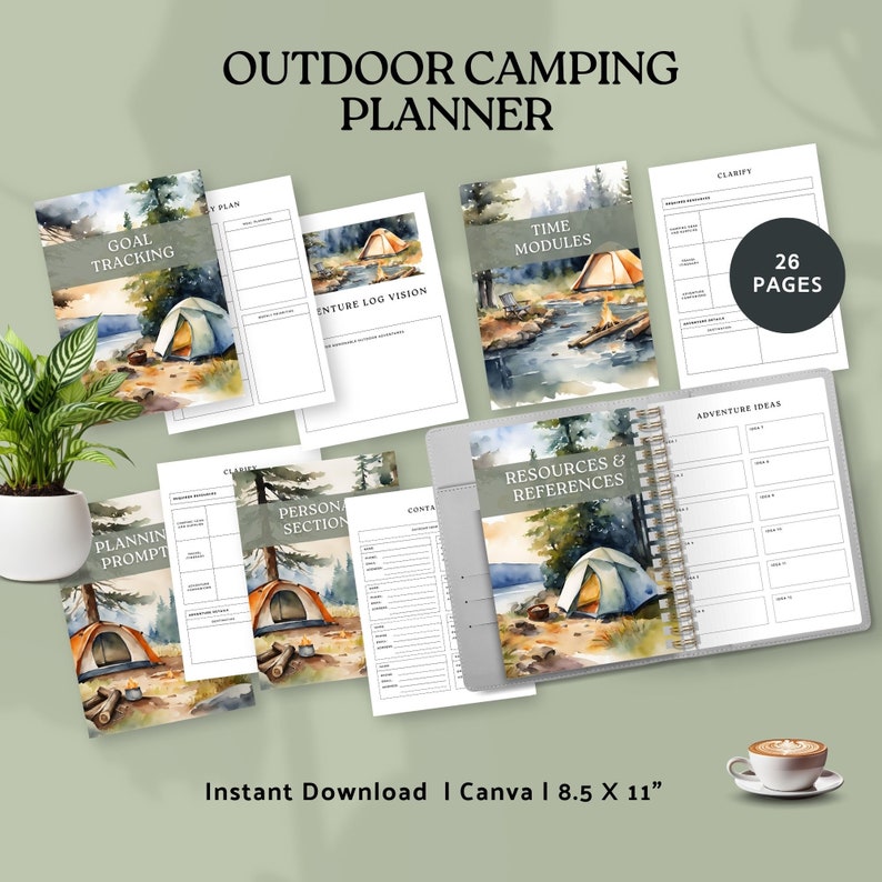 Kids Summer Camp Planner Camping Printable Outdoor Log Book Nature ...