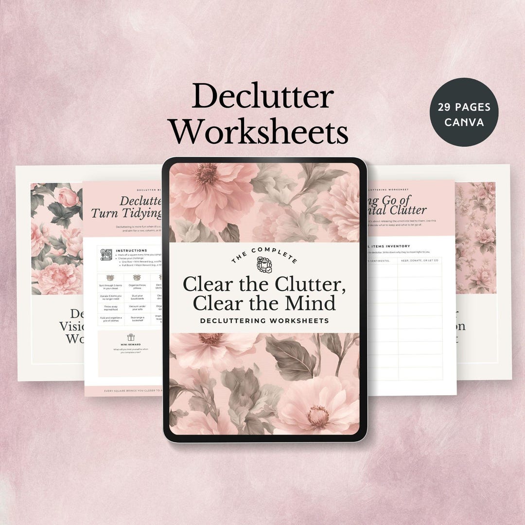 Declutter Worksheet for Professional Organizers Home Cleaning Schedules ...