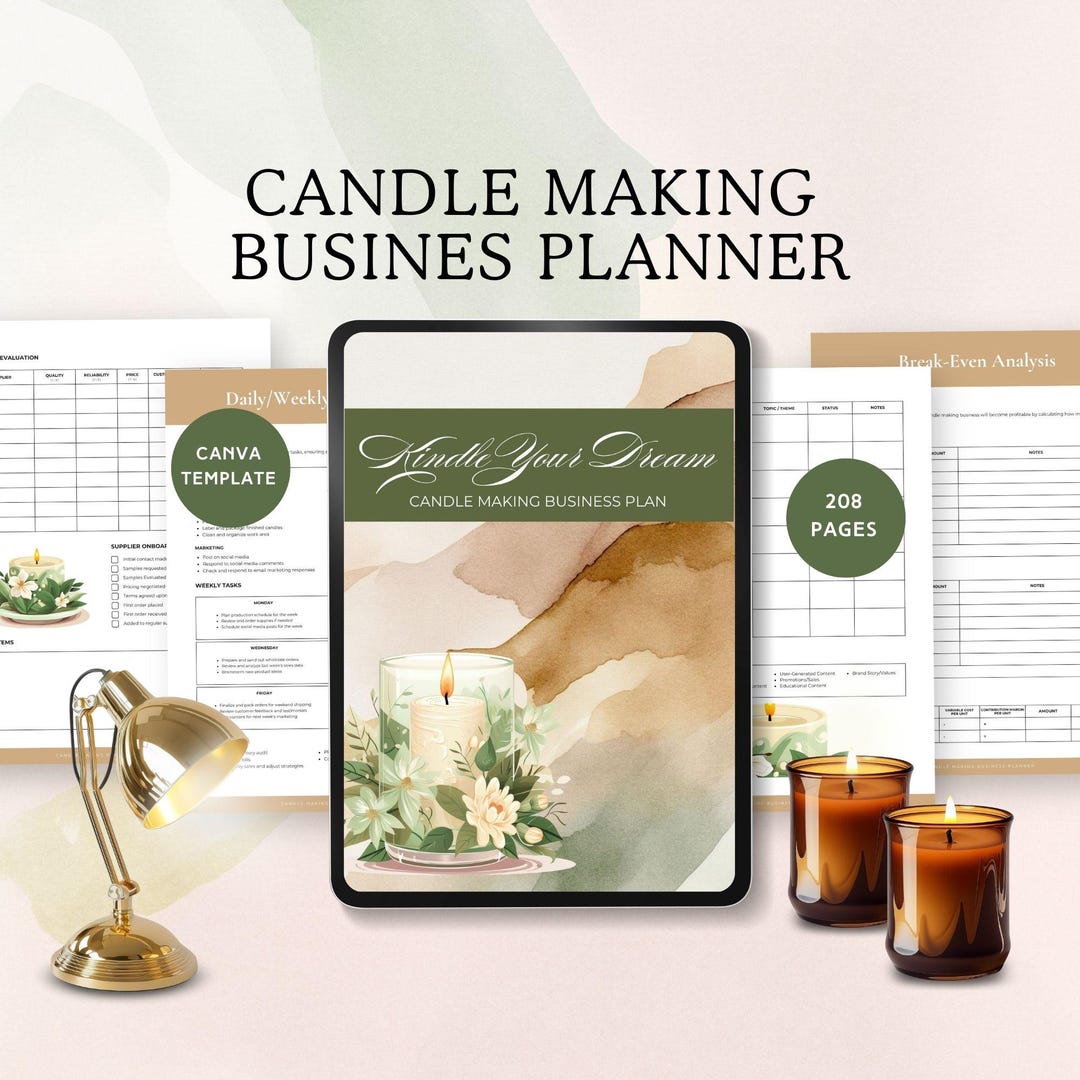Candle Business Plan Template Candle Making Small Business Planner Kit ...
