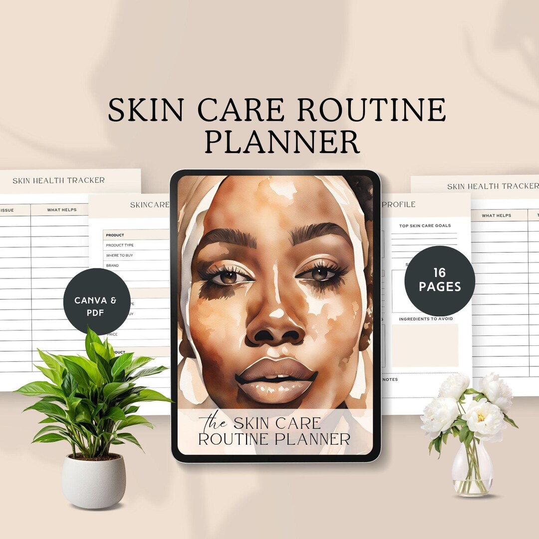 Skin Care Planner Template Beauty Routine Plan Skincare Regimen Tracker ...
