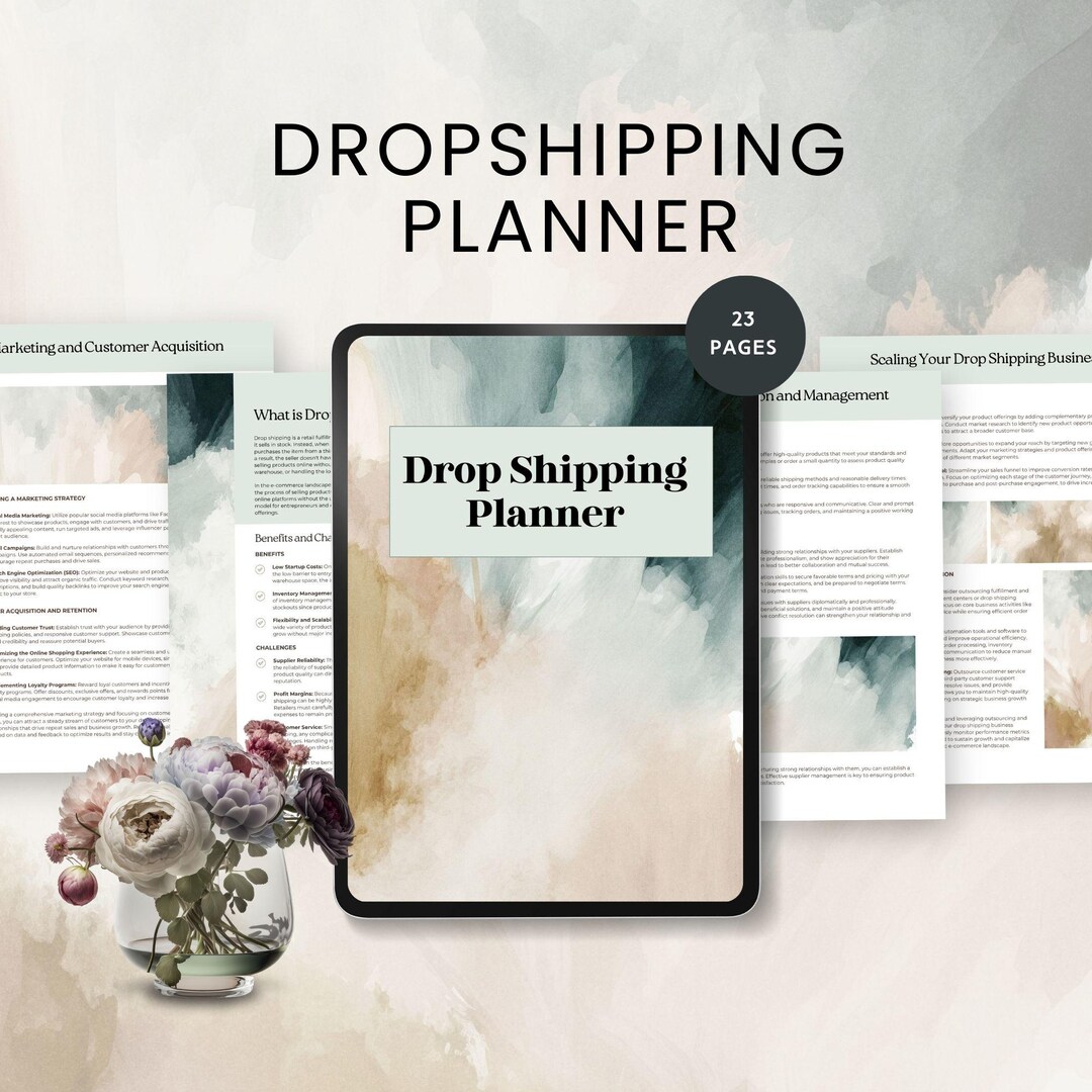 Dropshipping Planner Drop Ship Vendor Printable Guide Side Hustle ...