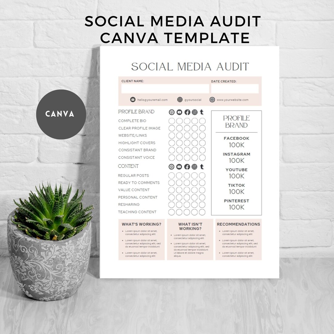 Social Media Audit Canva Template Canva Social Media Audit Analytics ...