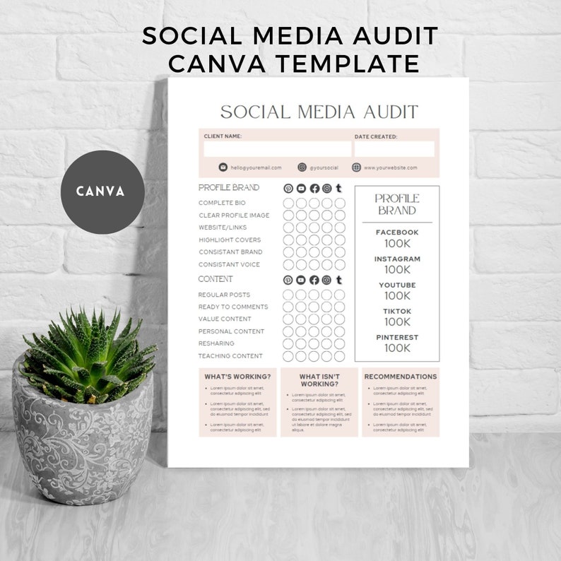 Social Media Audit Canva Template Canva Social Media Audit Analytics ...