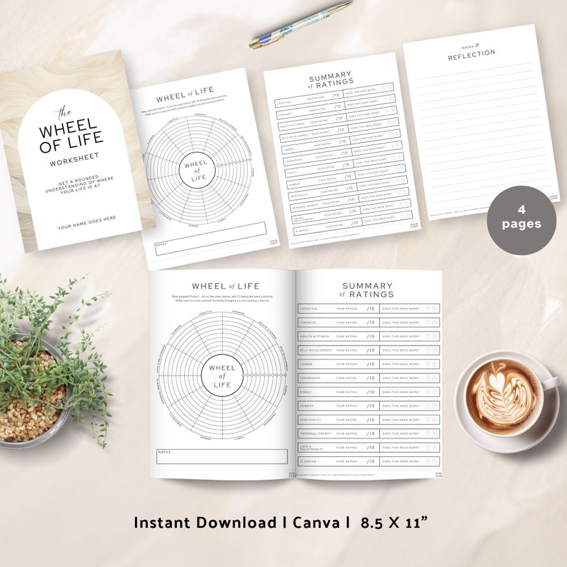 Wheel of Life Worksheet Wheel of Balance Life Goal Setting Coaching ...