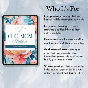 Mompreneur Planner for Busy Mums Organizer Entrepreneur Tracker Family ...