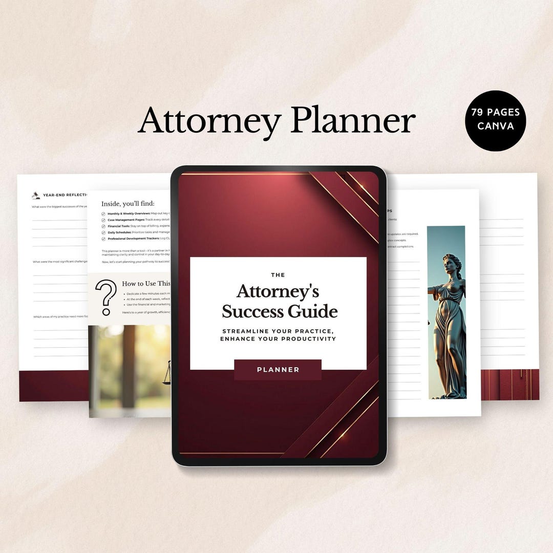 Attorney Planner, Lawyer Organizer Modern, Daily Legal Client Tracker ...