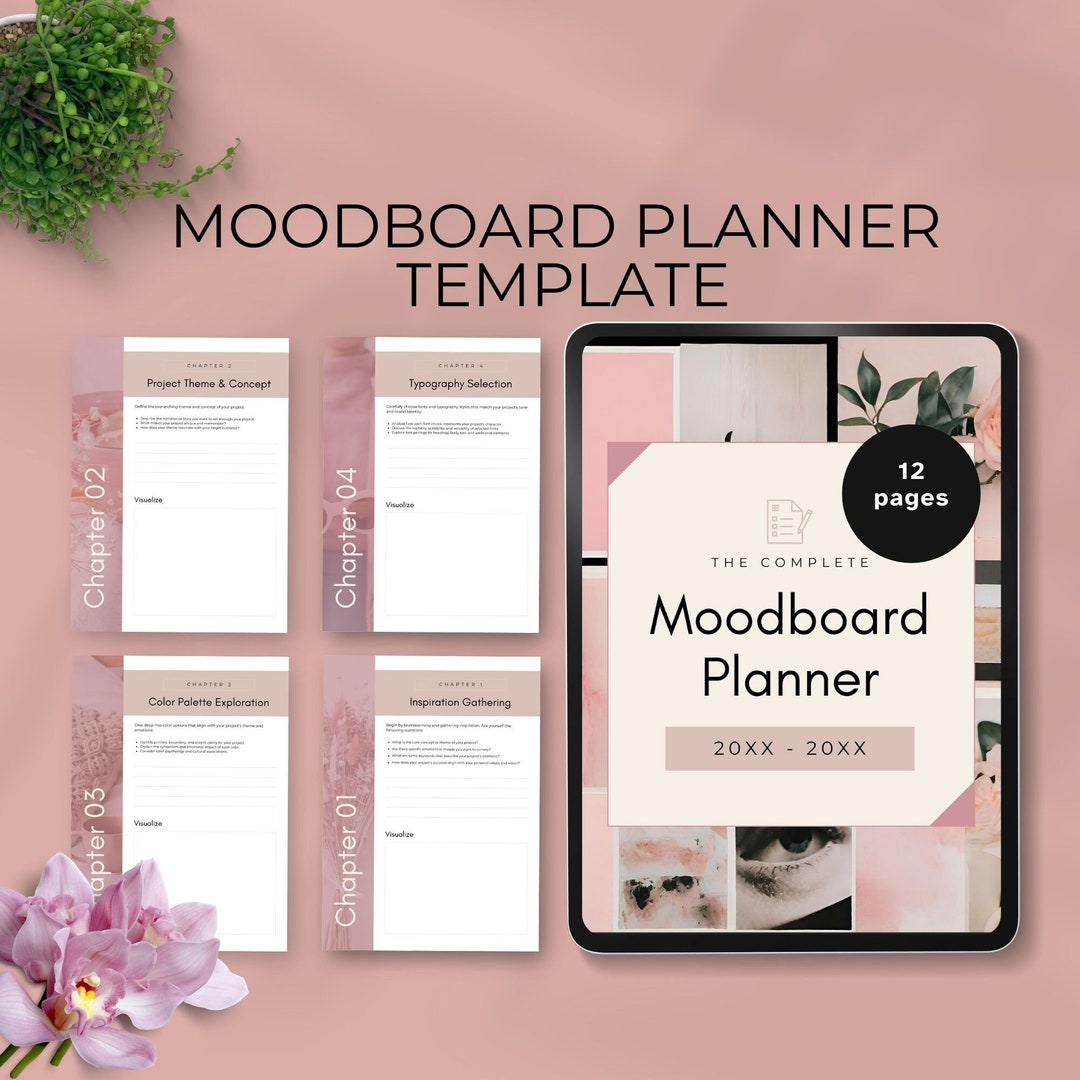 Mood Board Planner Template Canva Wedding Design Guide Content Moodboard Photoshoot Menu ...