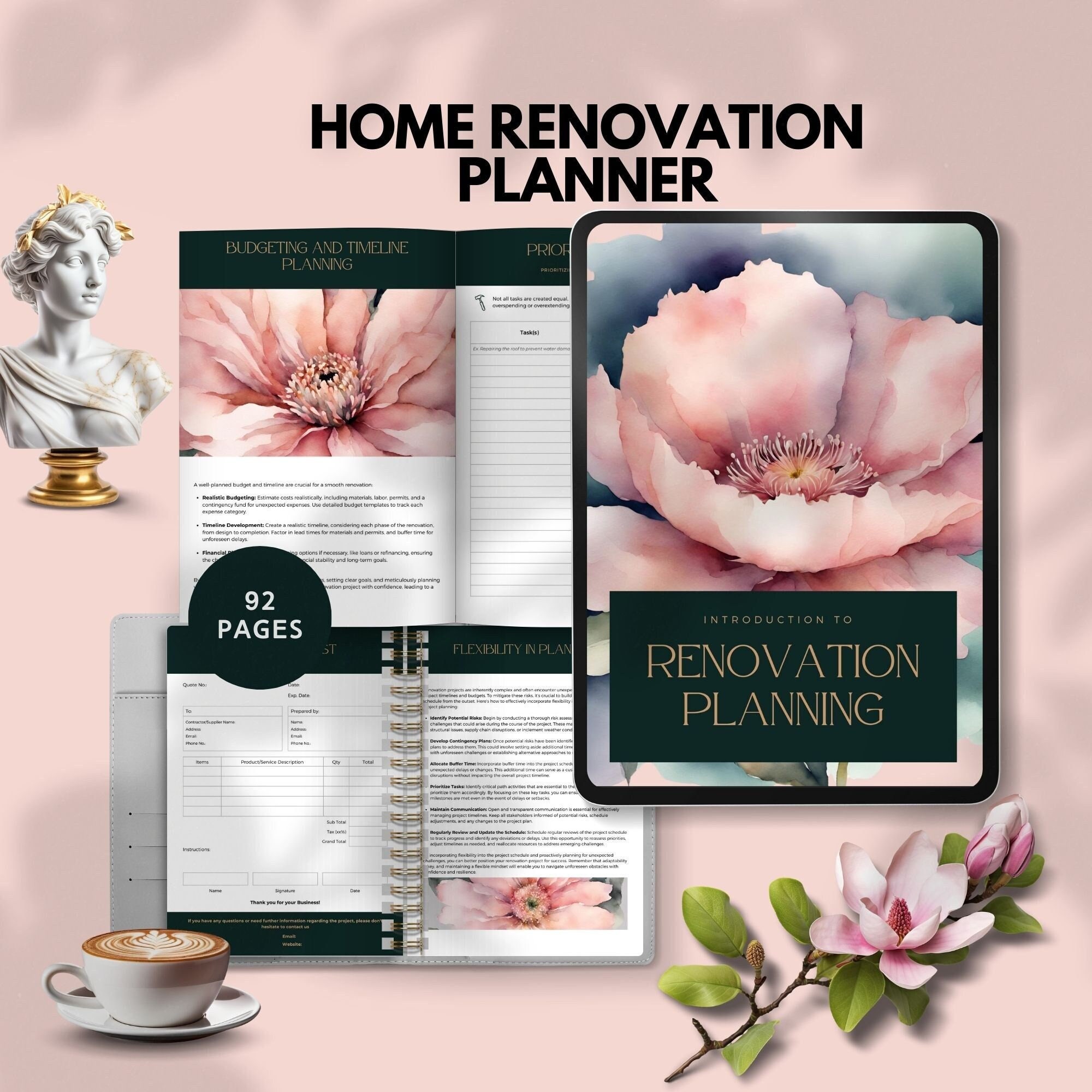 Home Renovation Planner Printable Remodel Planner Home Improvement ...