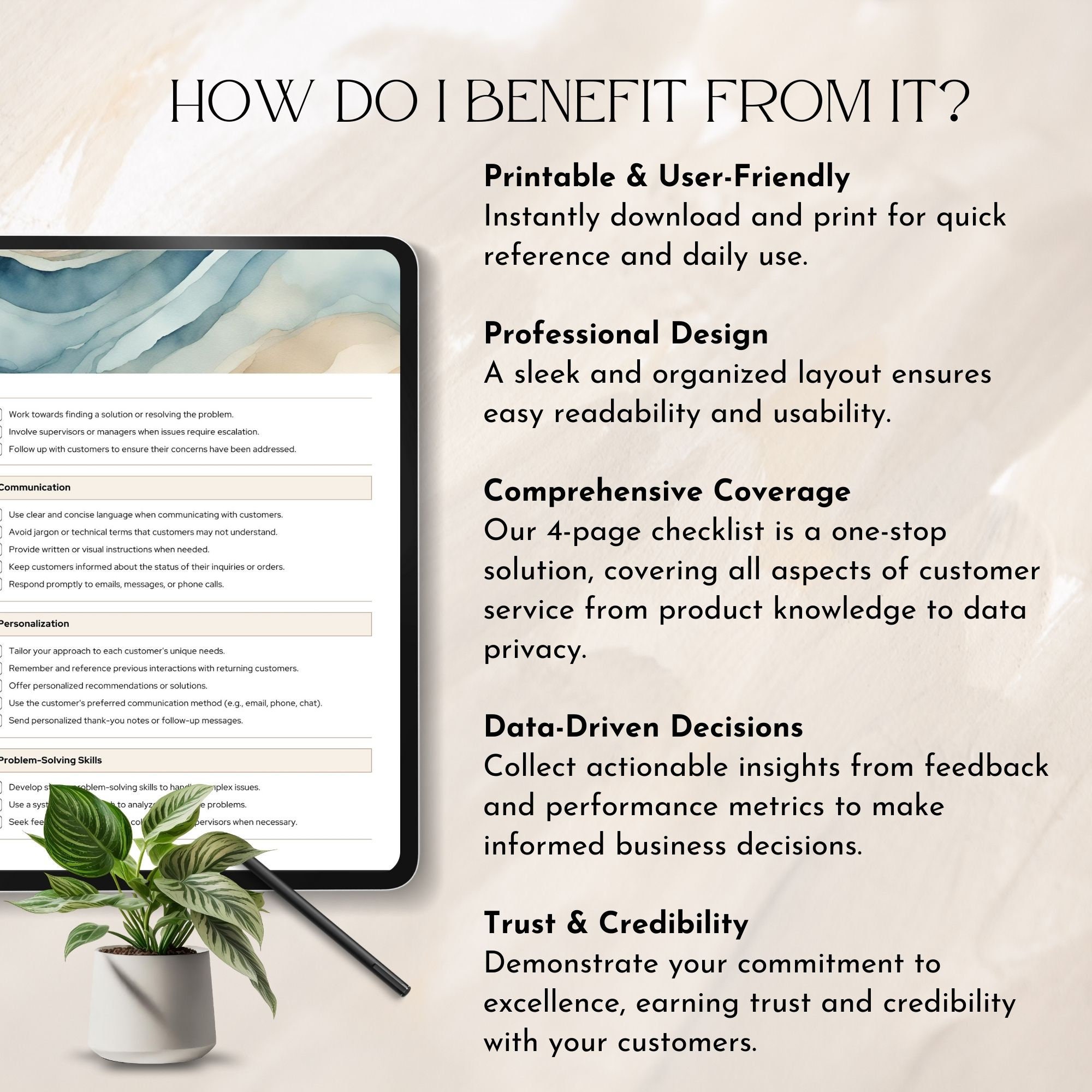 Customer Service Checklist Template Canva Boost Business Excellence ...