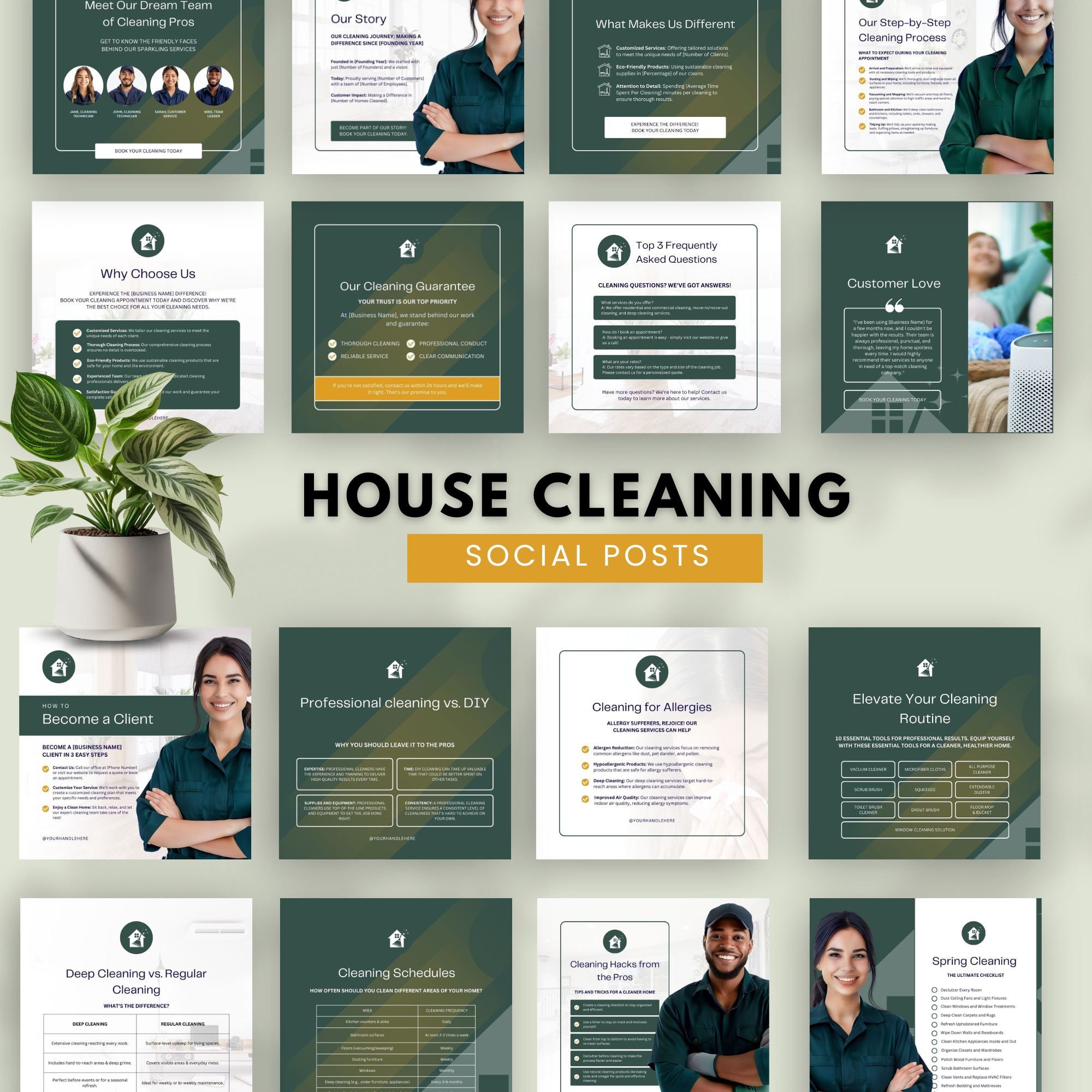 House Cleaning Instagram Post Canva Template Cleaning Business Social ...